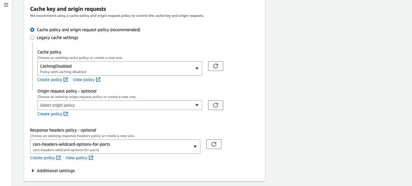 [update] Amazon CloudFrontでCORS access-control headersにワイルドカードを使ったポート指定ができるようになっていました ...