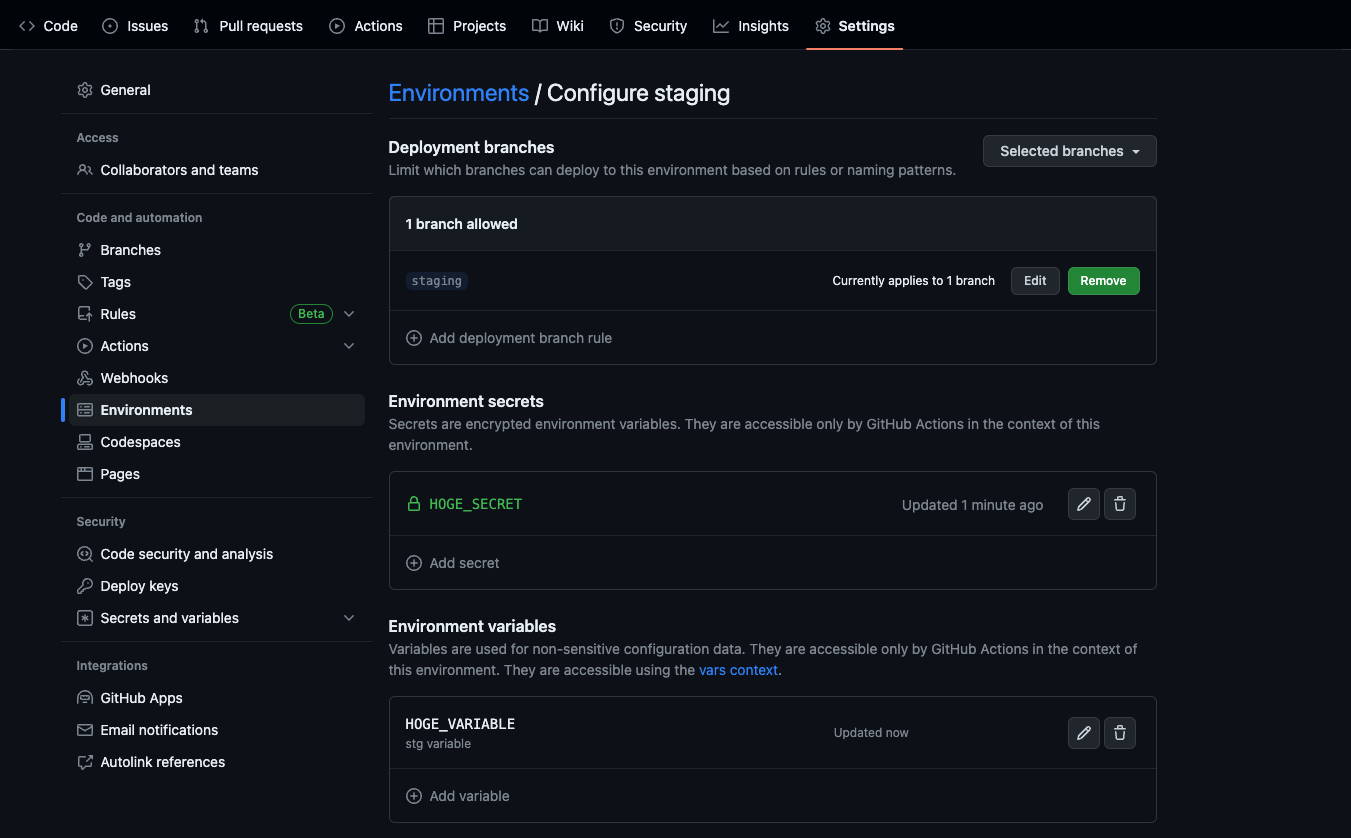 [GitHub Actions] ブランチごとにジョブの実行を制御できる Environments を試してみた | DevelopersIO