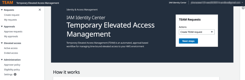 AWS IAM Identity Center において一時的なアクセス許可を与える仕組みを提供する Temporary Elevated ...