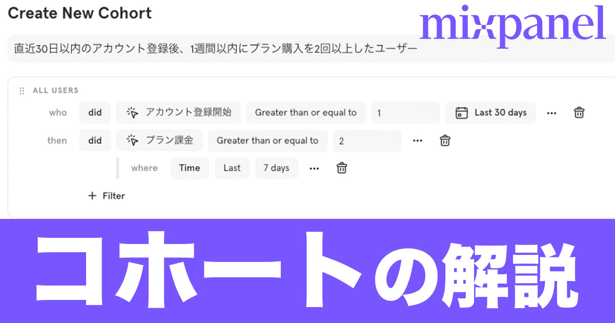 mixpanelのコホートの作成方法・使い方を解説！ | DevelopersIO